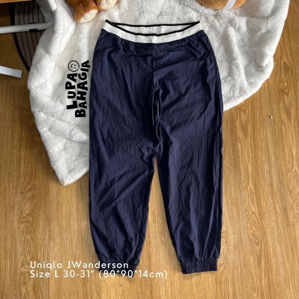 Jual UNIQLO X JW ANDERSON Navy Nilon Parasut Jogger Pants size L fit 31 ...