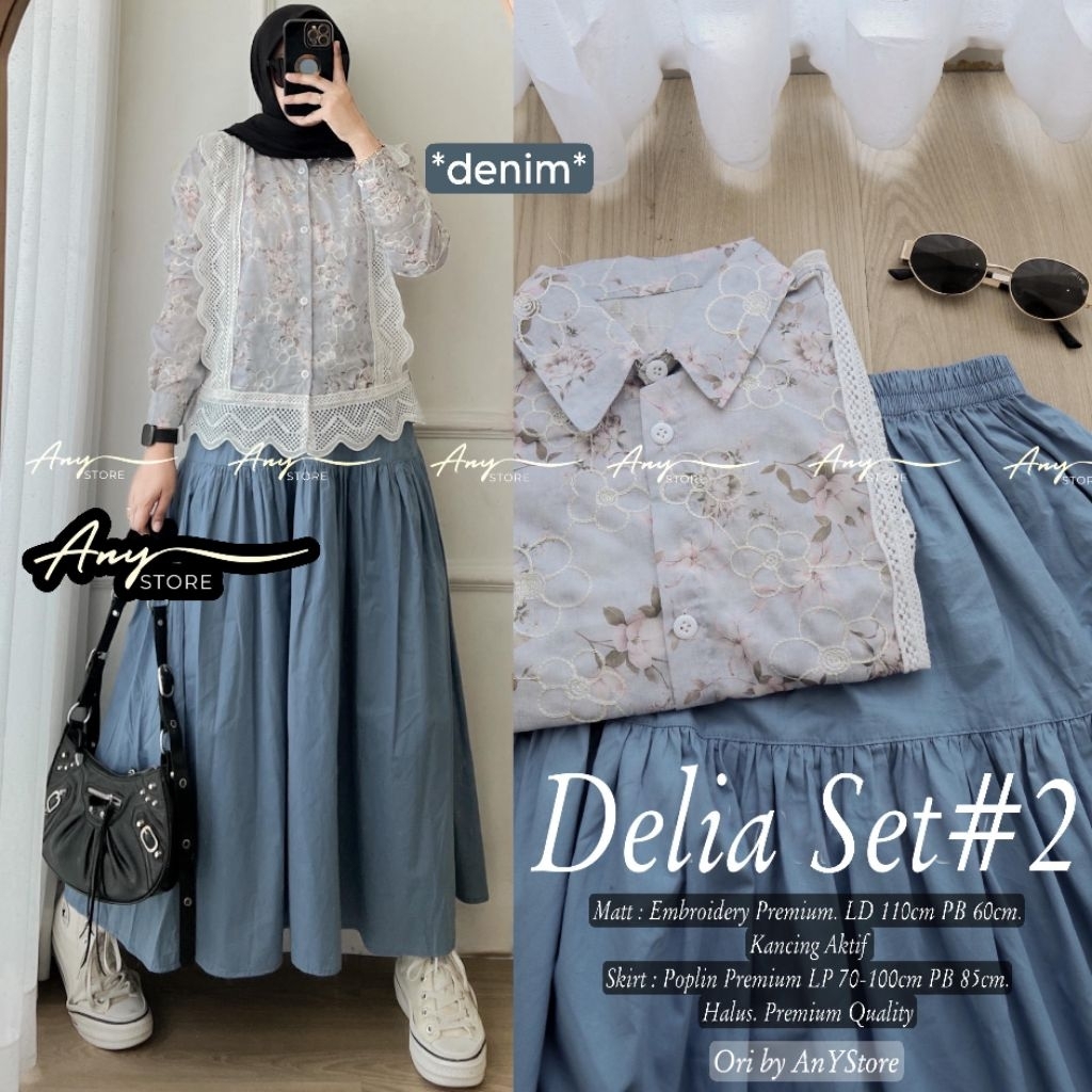 Jual Delia Set #2 Embroidery Mix Rok Poplin (Any) | Shopee Indonesia