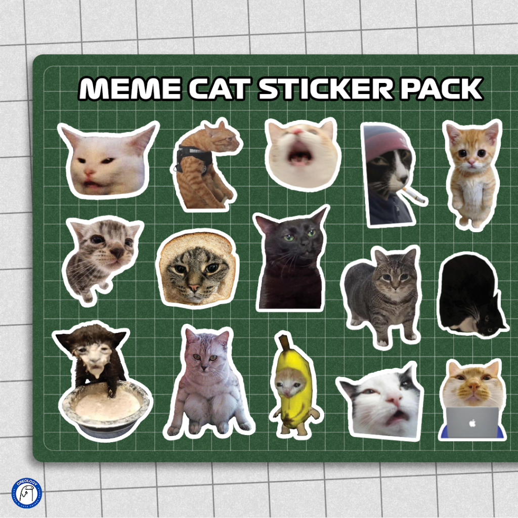 Jual [SATUAN] Sticker meme cat/kucing Viral Stiker vinyl glossy ...