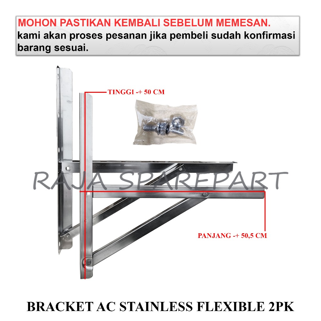 Jual BSF2 BRACKET SIKU / BREKET AC / BRACKET AC STAINLESS FLEXIBLE 2PK ...