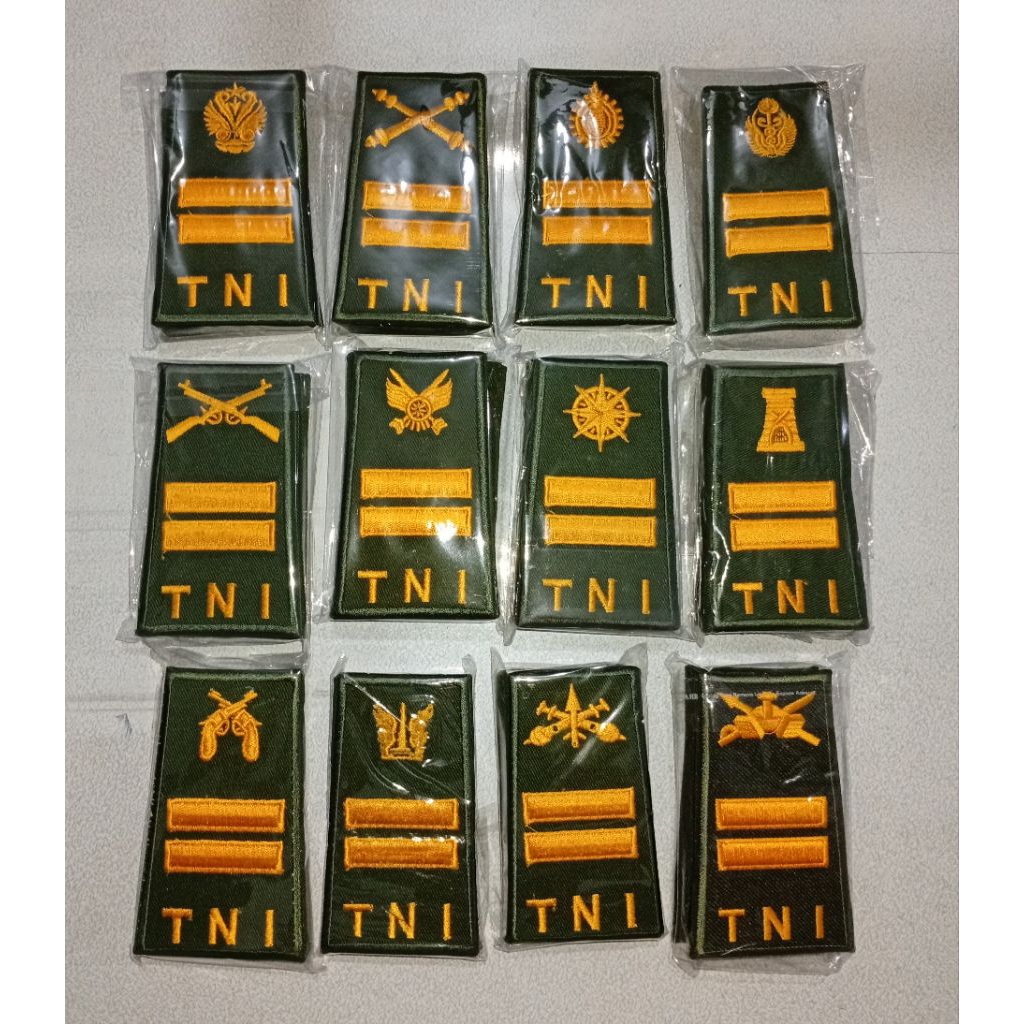 Jual Pangkat Letnan Satu (Lettu) Lis Hijau Staff PDH TNI AD Multi Corps ...
