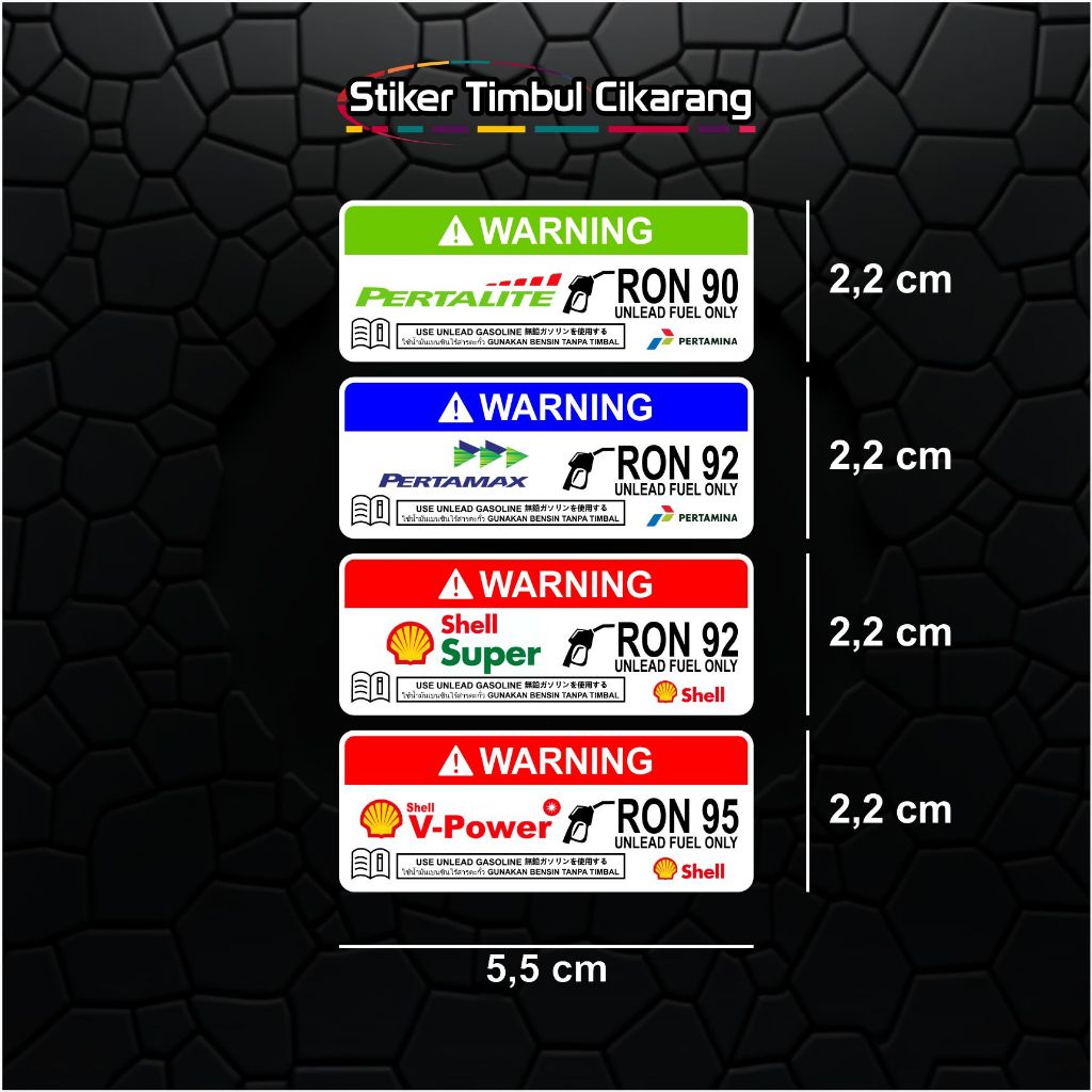 Jual Stiker Bahan Bakar Pertalite Pertamax Shell Super V Power | Stiker ...