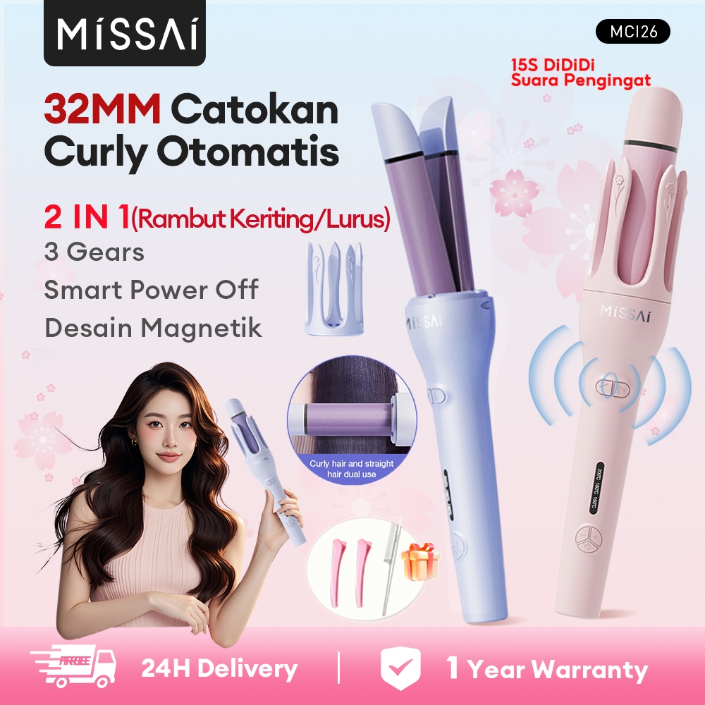 Jual 【Iron 2-in-1 Curler 】MISSAI Curly Rambut Otomatis 2 IN 1 Catokan Rambut 32MM Catokan Curly ...