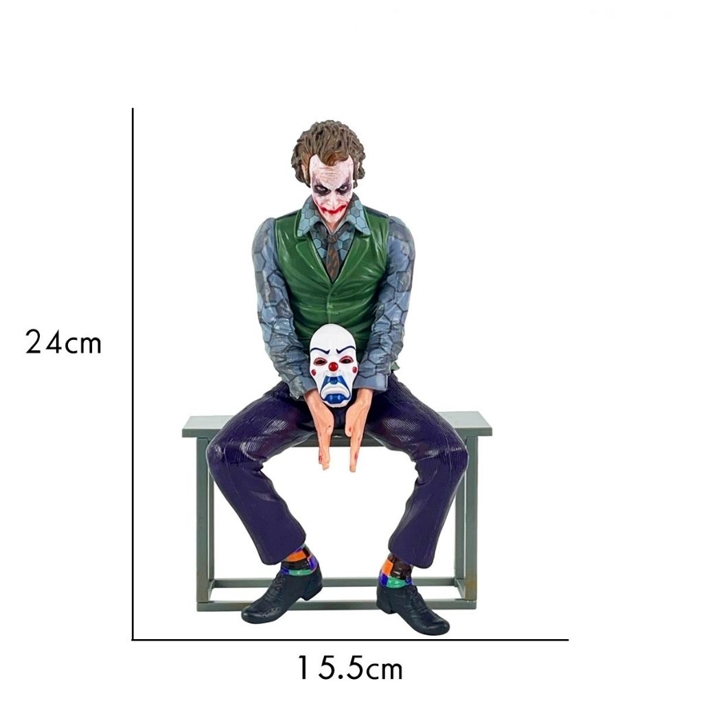 Jual SUICIDE SQUAD JOKER DC DARK KNINGHT HEATH LEDGER MODEL DUDUK 24CM ...