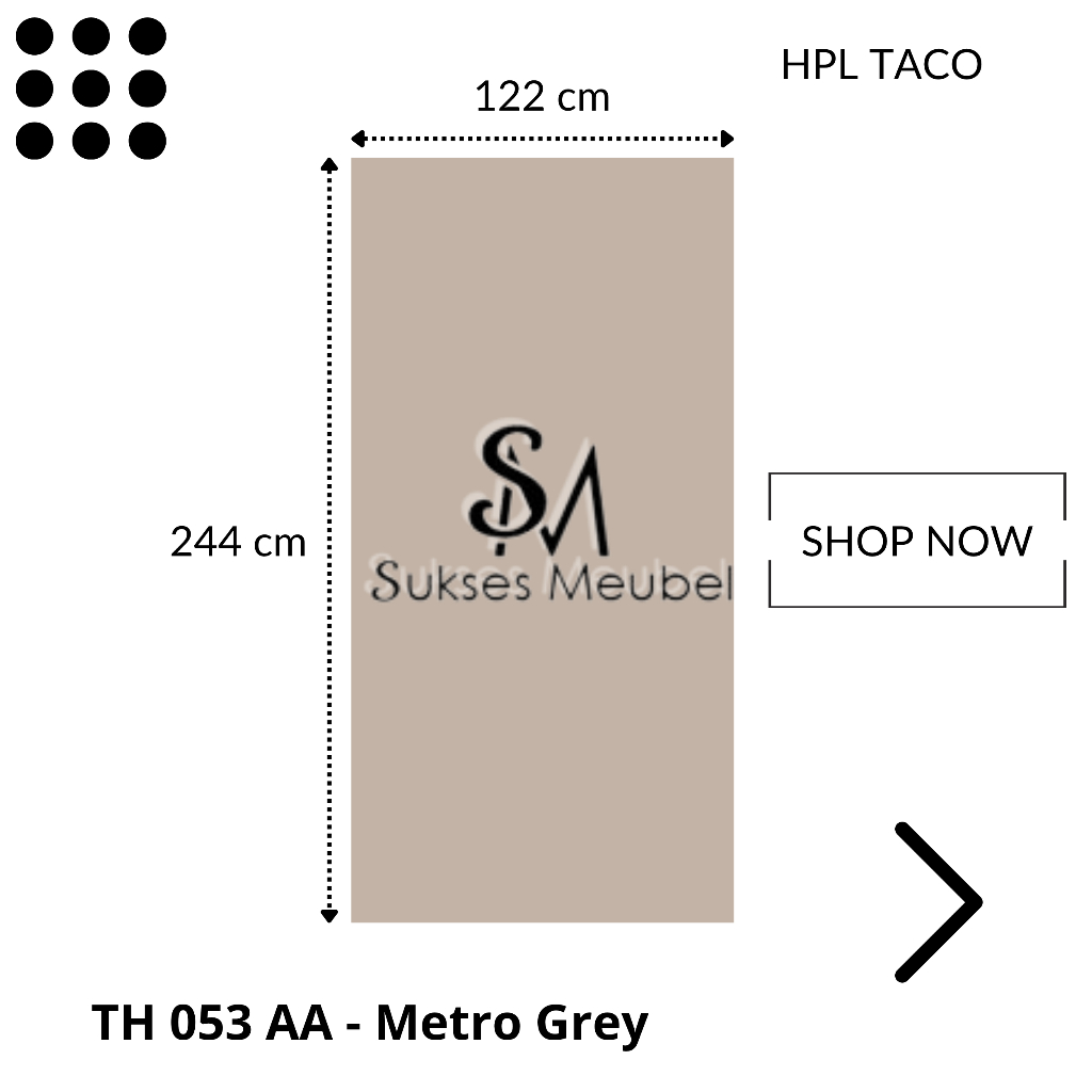 Jual TACO Laminate HPL Solid per 1 Lembar Ukuran 122cm x 244cm - TH 053 AA Metro Grey | Shopee ...