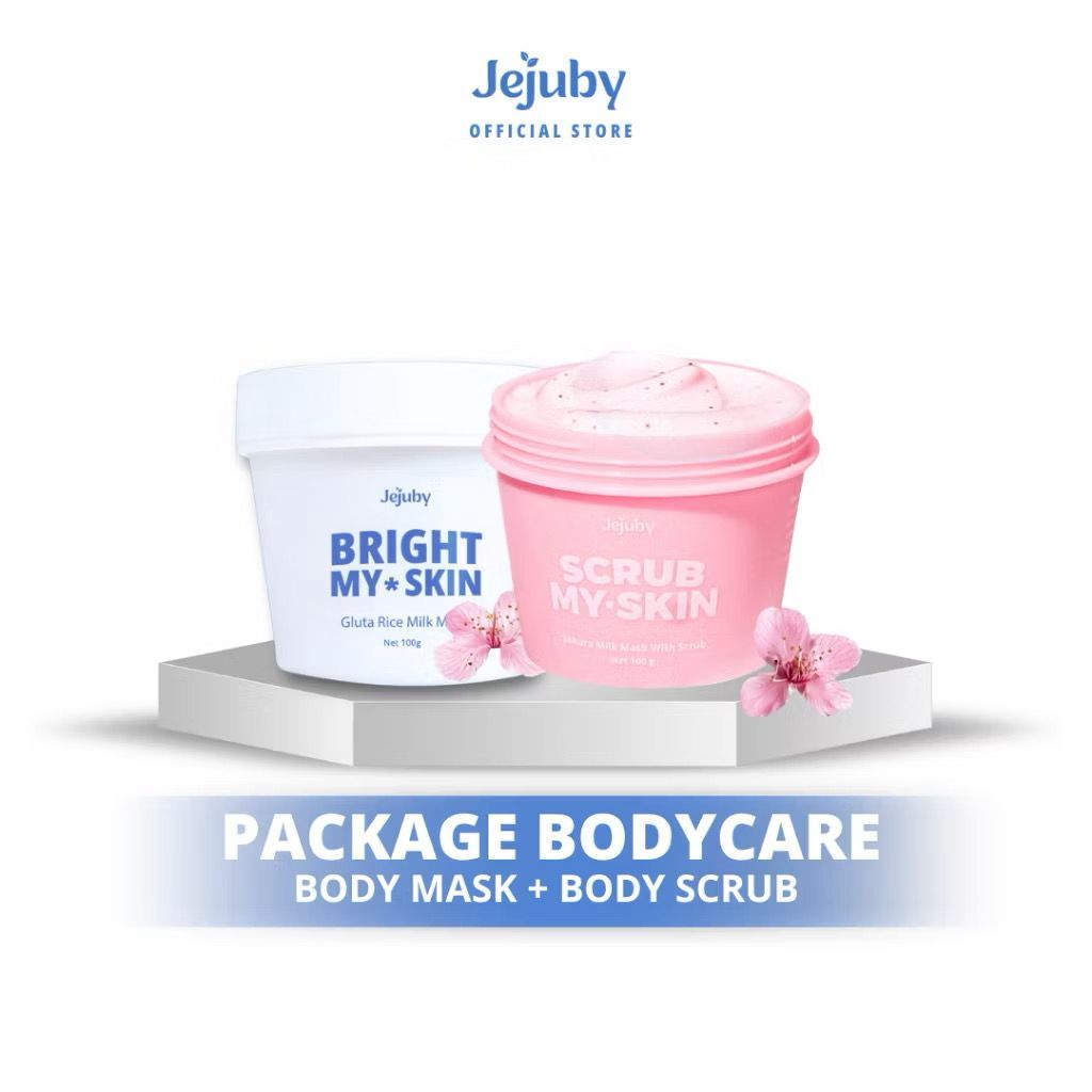 Jual JEJUBY [TWIN BODY MASK] Gluta Rice Milk Mask 1 pcs + Sakura Milk ...