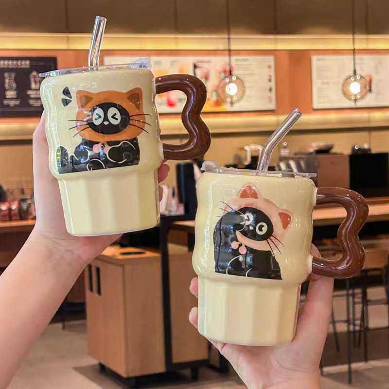 Jual Large Mug Keramik Cute Cat Hangyodon Emoticon | Gelas Keramik ...