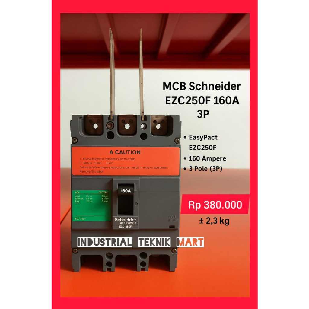Jual MCB Schneider EZC250F 160A 3Phase (ORIGINAL) - MCCB/Breaker 160A 3 ...