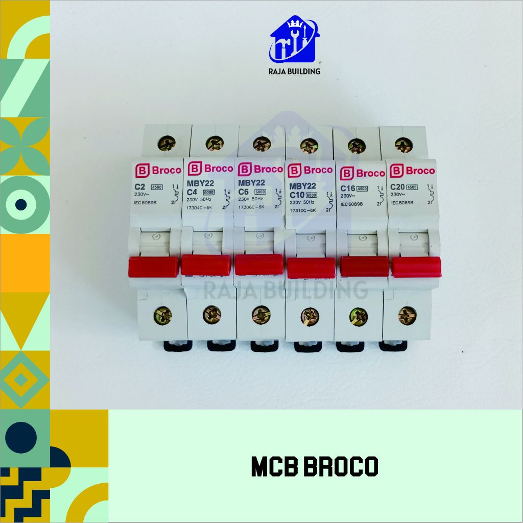 Jual MCB BROCO/MCB 6 AMPERE/MCB 10 AMPERE/MCB 16 AMPERE/MCB 20 AMPERE/MINI CIRCUIT BREAKER ...