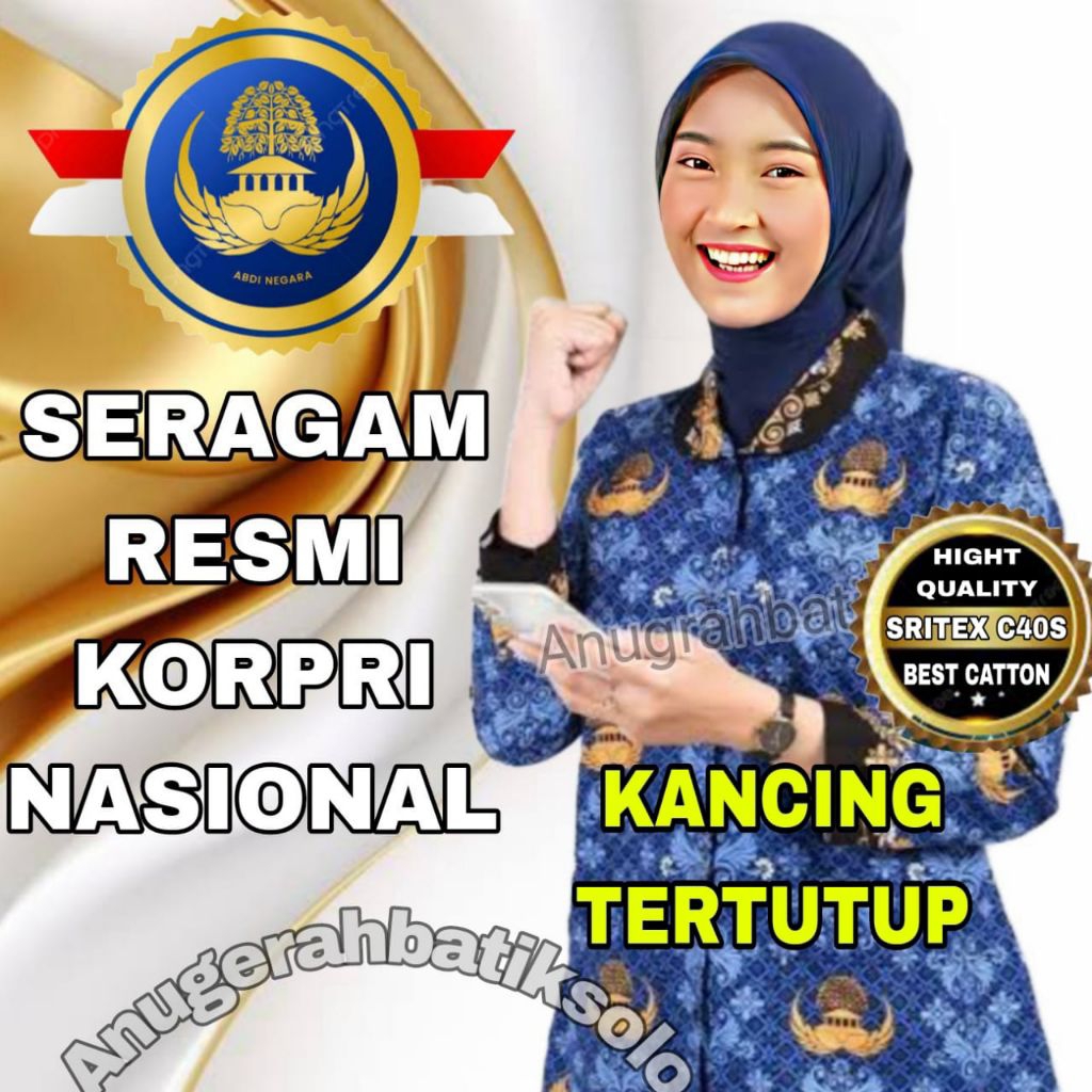 Jual Baju Korpri Resmi pria dan wanita 2025 lengan panjang lapis Furing ada list legalitasnya ...