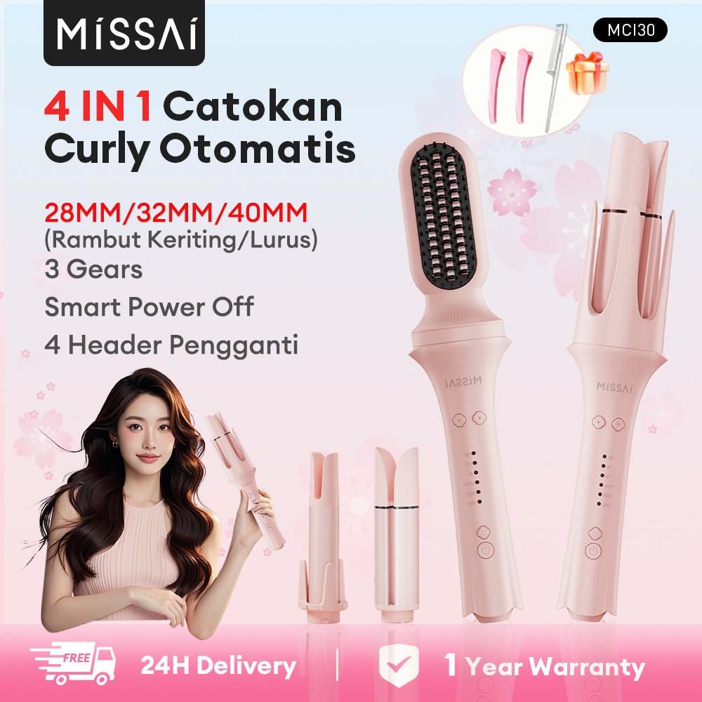 Jual MISSAI 4 IN1 Catokan Curly Otomatis Ceramics 25MM/32MM/38MM Catokan Keriting Rambut ...