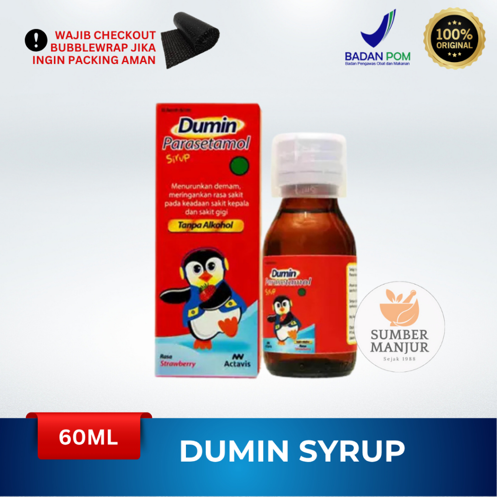 Jual DUMIN SIRUP 60ML PARACETAMOL / SYRUP OBAT DEMAM, SAKIT KEPALA ...