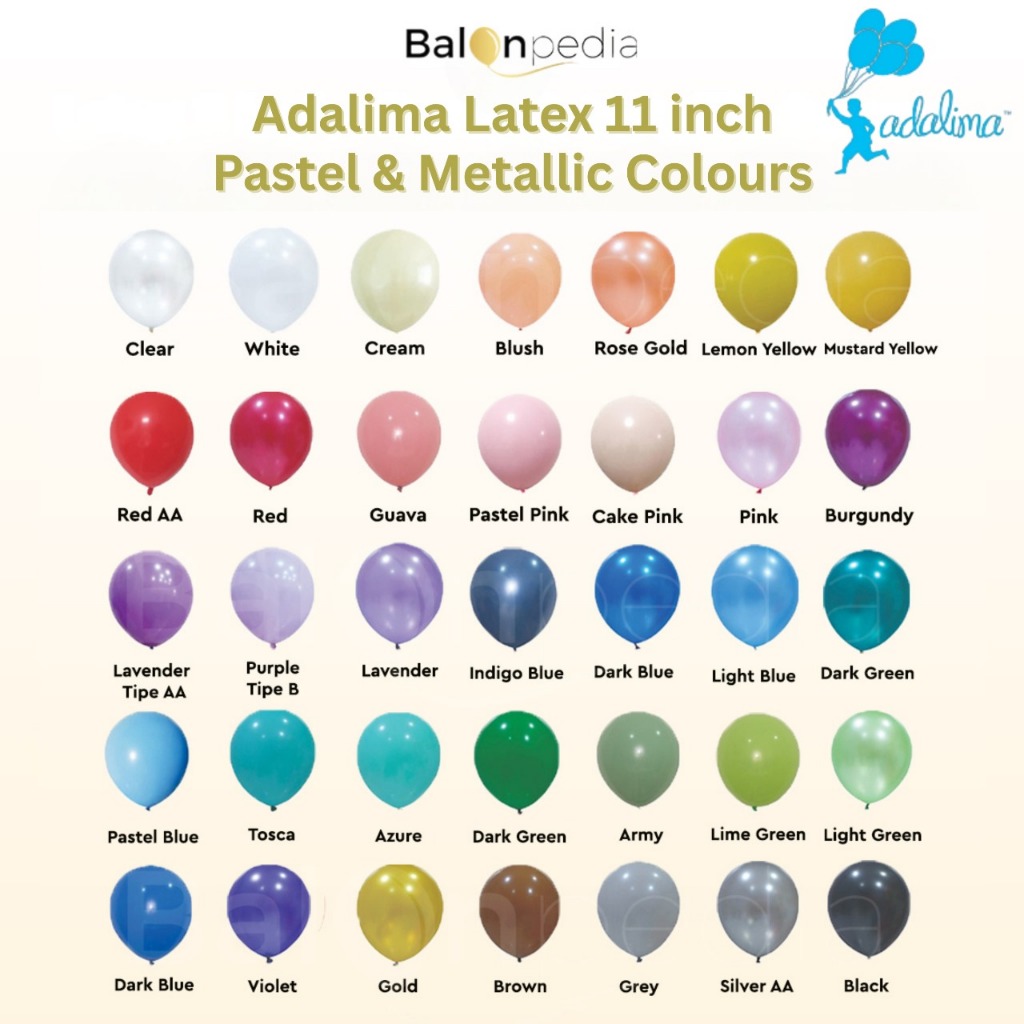 Jual (1 PCS) SATUAN Balon Latex Polos Pastel Metalik 11 inch/Balon ...