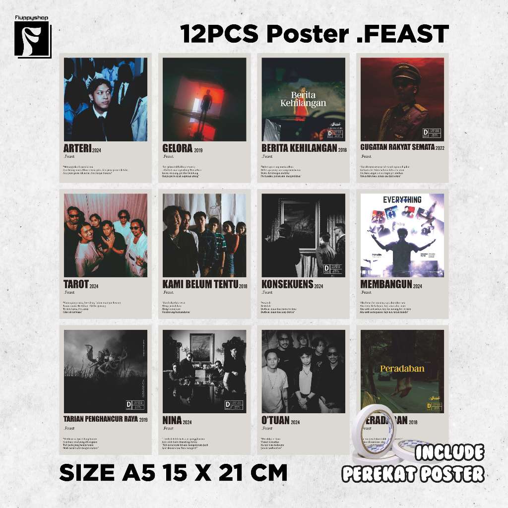 Jual Poster Playlist Band Feast - 12PCS - Size A5 | Shopee Indonesia