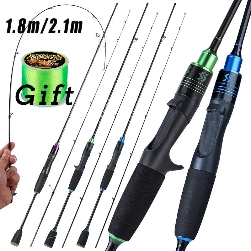 Jual Sougayilang 1.8M/2.1M UL Fishing Rod With Carbon Fiber Spinning /Casting three colors ...