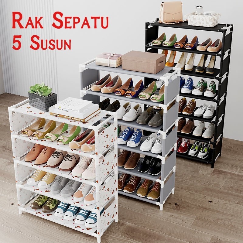 Jual Rak Sepatu Bertingkat 5 Tingkat Multi Fungsi - Penyimpanan Pakaian ...