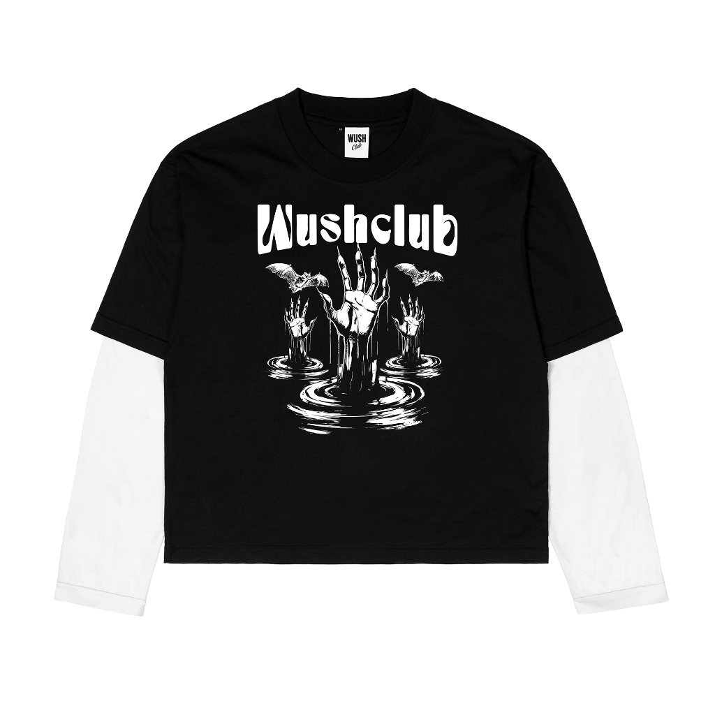 Jual Wush Club Kaos Boxy Oversize Double Sleeve Pria Wanita Double ...