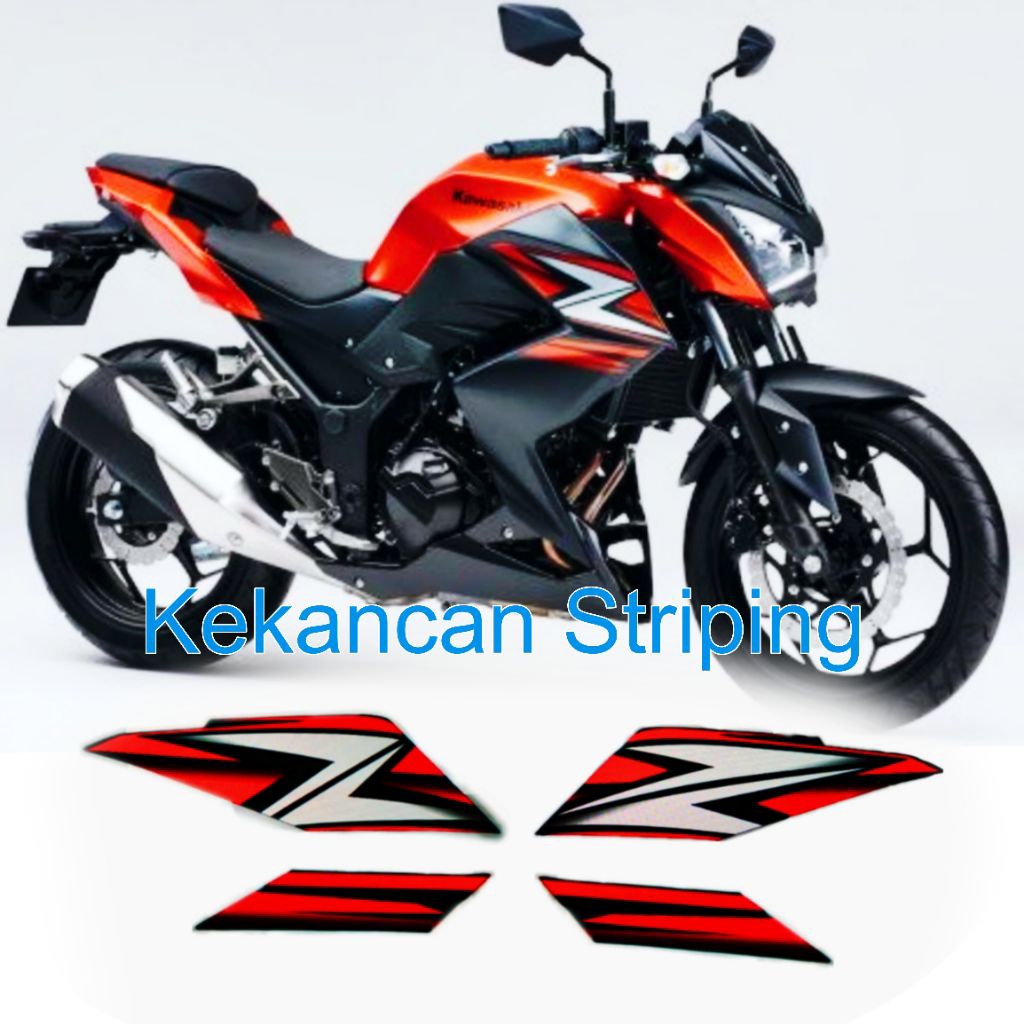 Jual Striping Kawasaki Z250 Tahun 2014 ORANGE / OREN (Ukuran standar ...