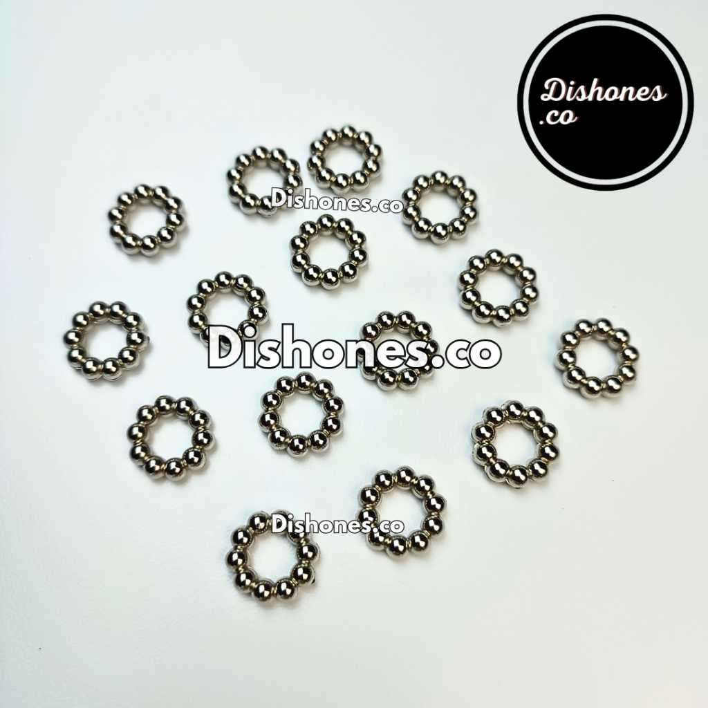 Jual (10 PCS) Liontin S01 Chrome Bulat Grigi Pipih / Liontin Bulat ...
