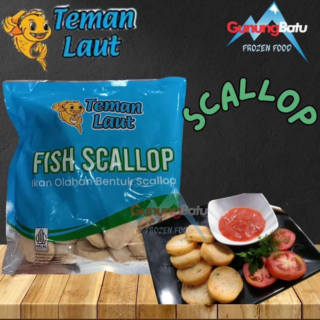 Jual TEMAN LAUT SCALLOP (IKAN OLAHAN BENTUK SCALLOP) 500GR | Shopee ...