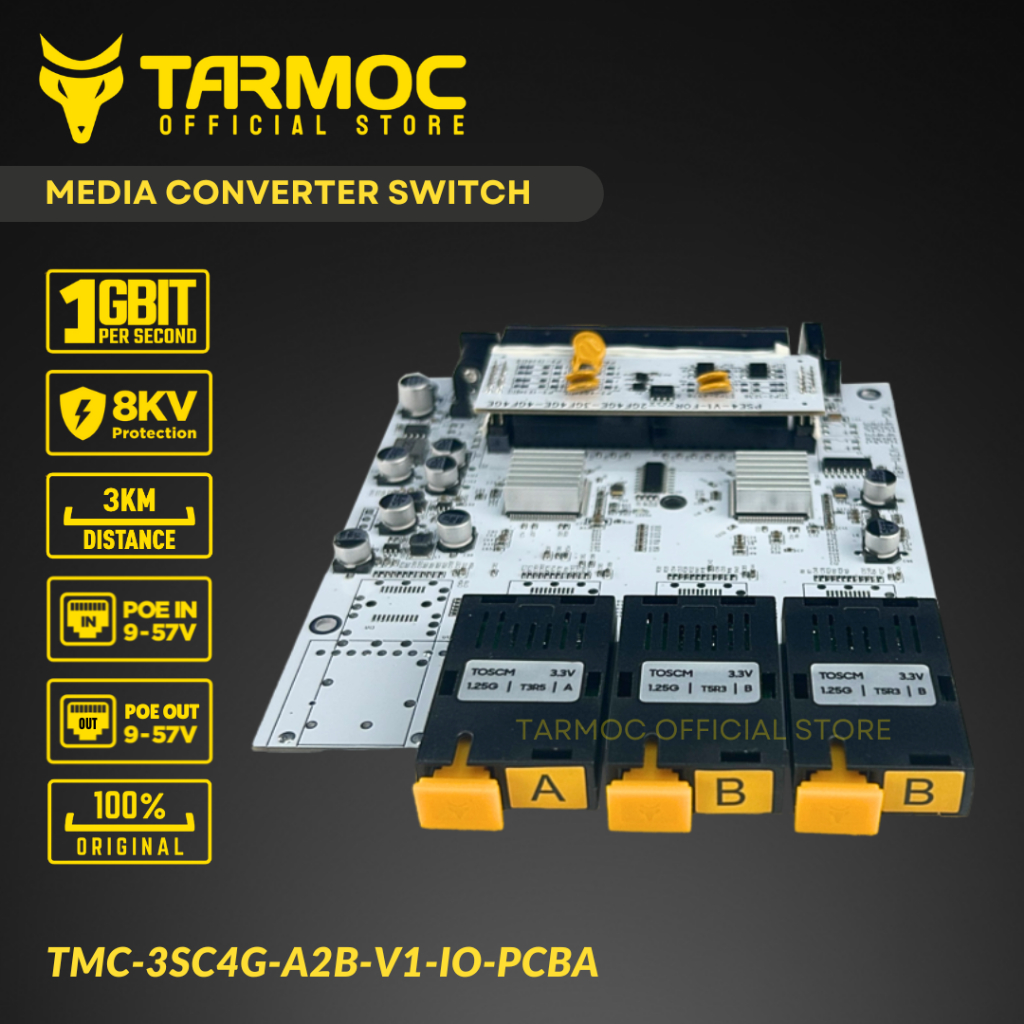 Jual Tarmoc TMC-3SC4G-A2B-P-V1-IO-PCBA | Media Converter Switch 3 FO 4 ...