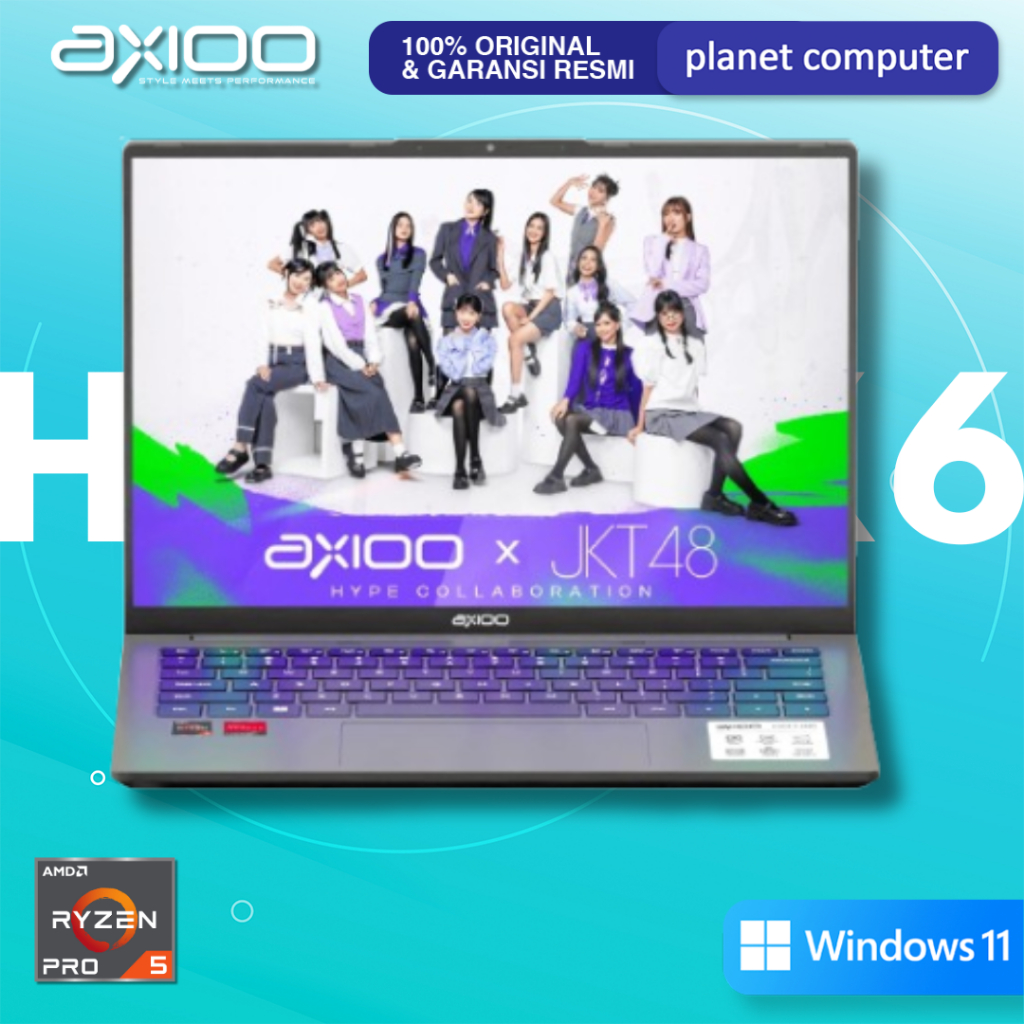 Jual Axioo Hype 5 AMD X6 RYZEN 5 6600H RAM 16GB SSD 512GB W11 RESMI ...