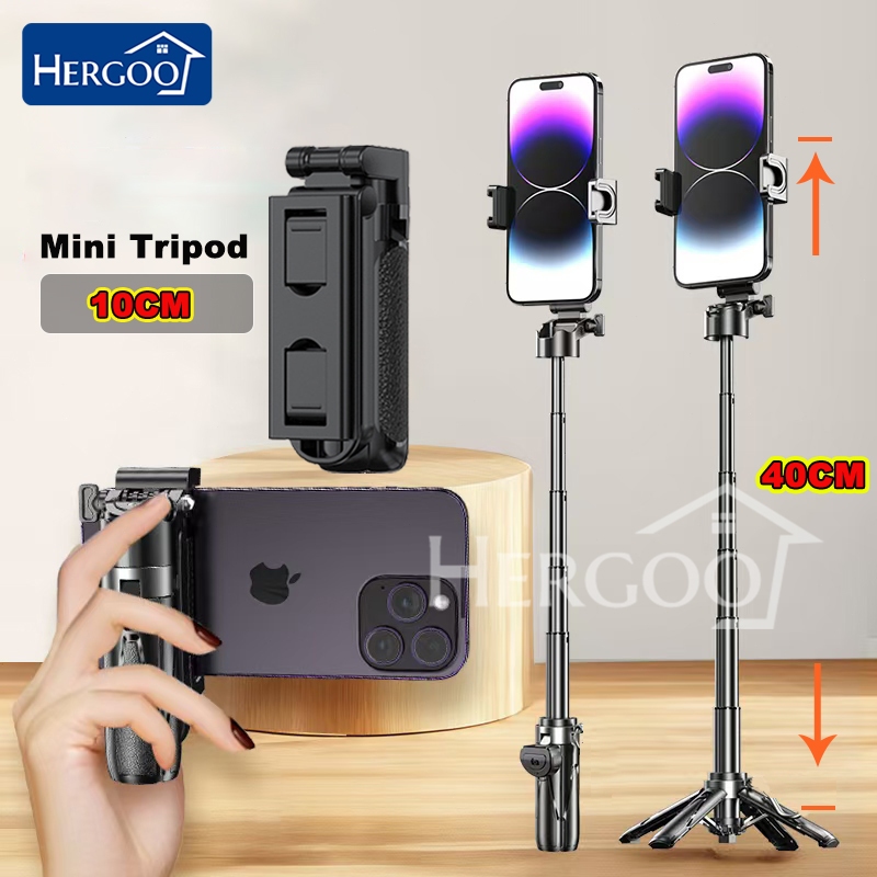 Jual Z40 Mini Tongsis Bluetooth Tripod 10cm-40cm Extendable Grip Tripod ...