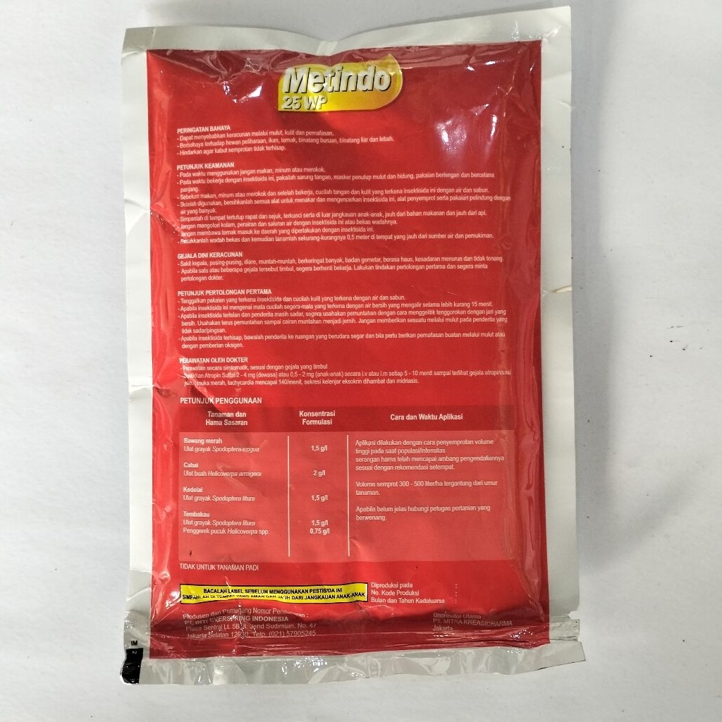 Jual Insektisida Metindo 25 WP Kemasan 100 Gram | Shopee Indonesia