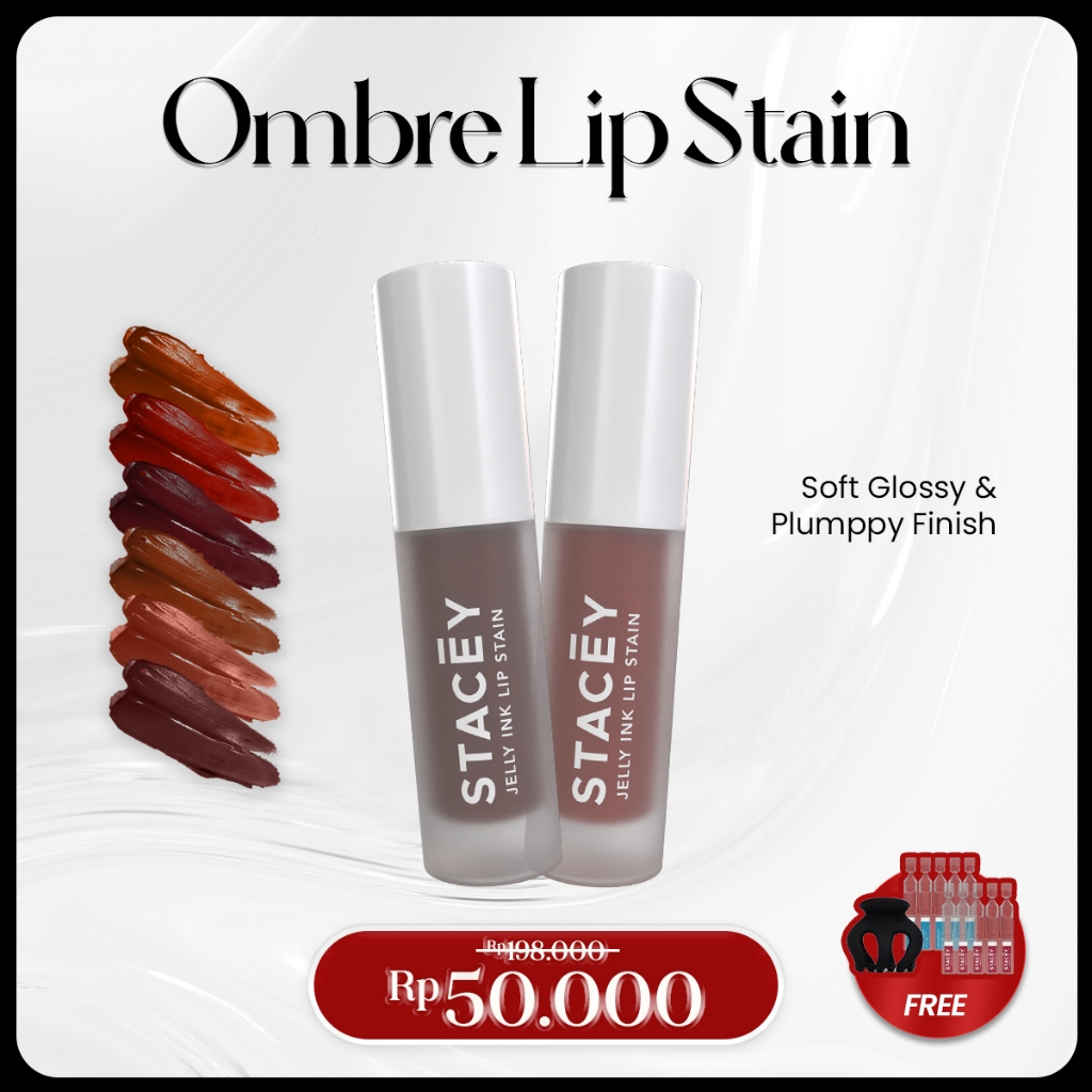Jual [BUNDLE 2PCS] Ombre Lip Stain 2in1 Apple Extract Hyaluronate ...