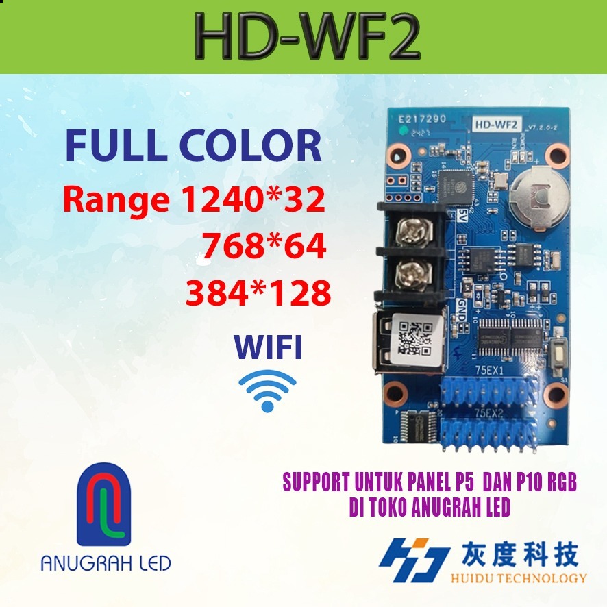 Jual HD WF2 WIFI CONTROLLER HUIDU FULL COLOR RGB RUNNING TEXT | Shopee ...