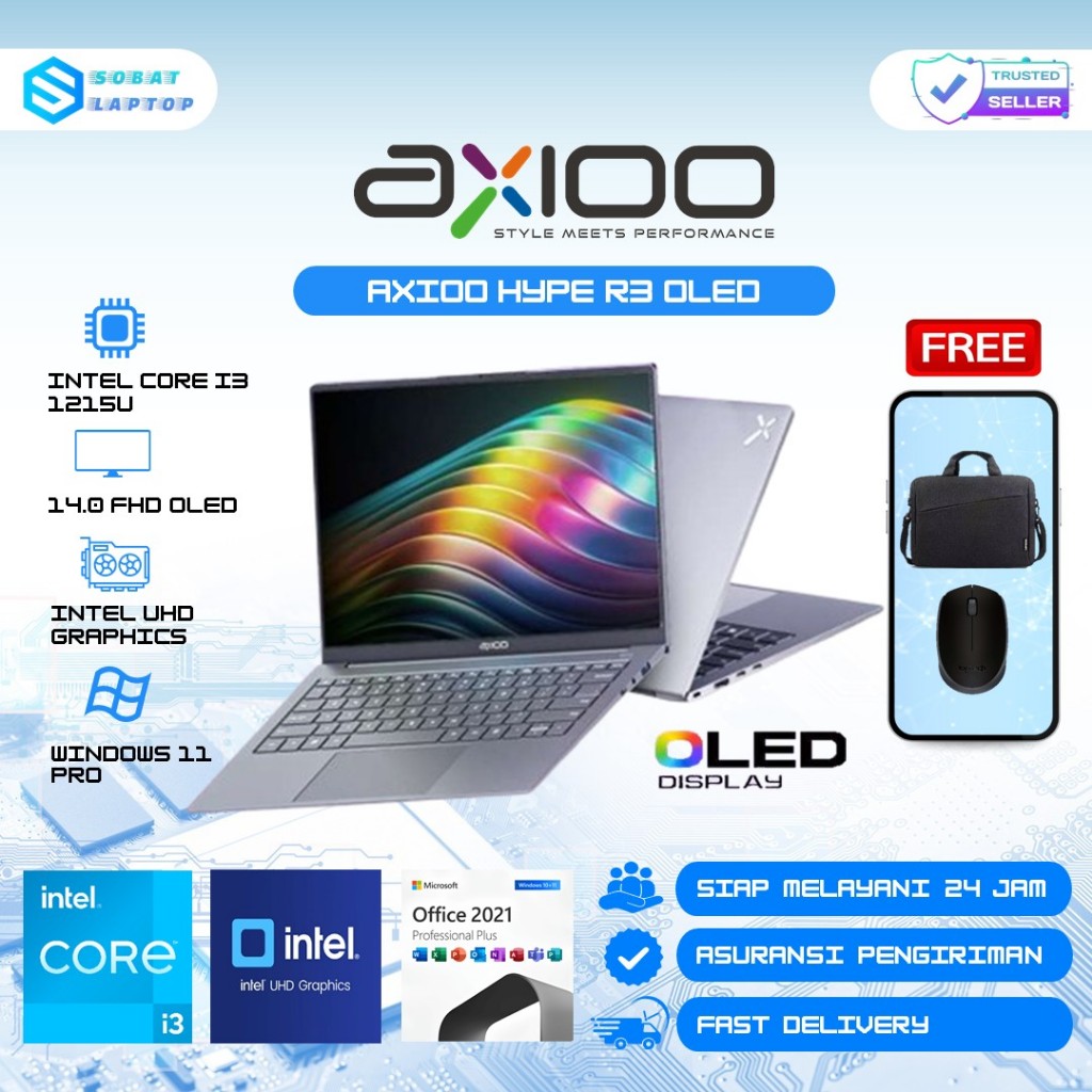 Jual Laptop Axioo Hype R3 Intel Core i3 1215U 24GB 1TB 14 Inch Full HD ...