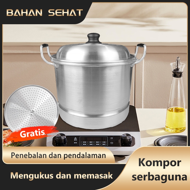 Jual Panci Dandang Kukus 18 20 22 24 26 28 30 33 36cm Aluminium / Panci ...