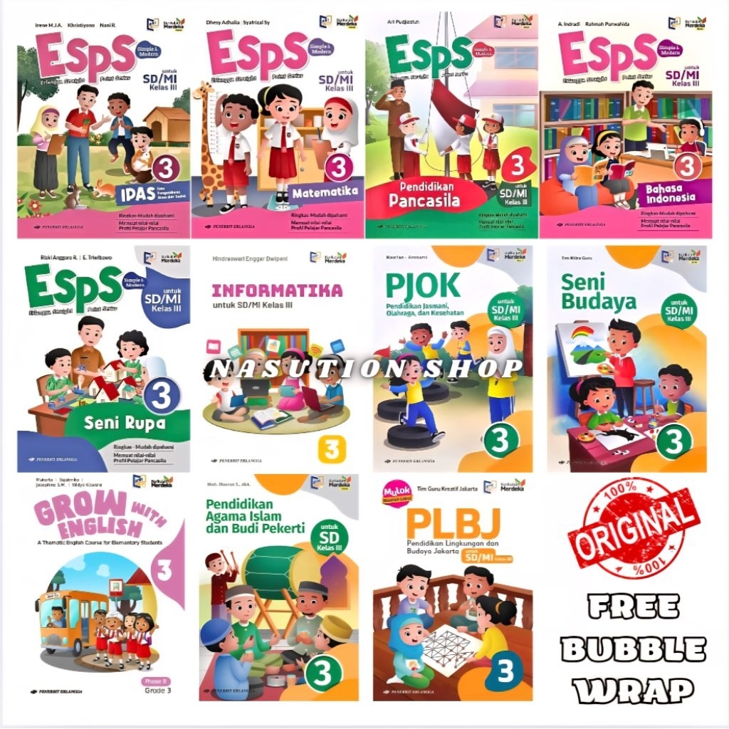 Jual BUKU PAKET KELAS 3 SD/MI PENERBIT ERLANGGA KURIKULUM MERDEKA KM ORIGINAL - ESPS IPAS ...