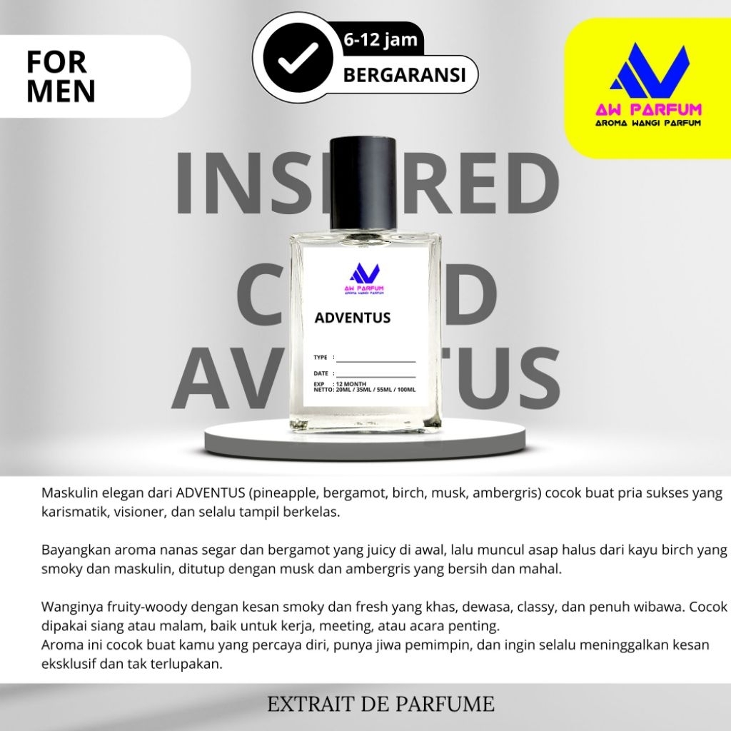 Jual CREDO ADVENTUS by AW PARFUM EXTRAIT INSPIRED PARFUME BEST SELLER ...