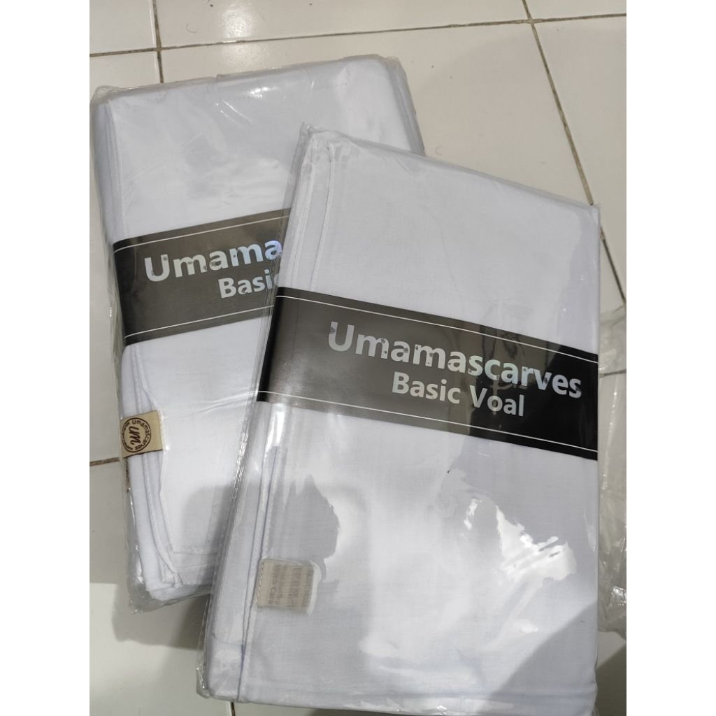 Jual BAPEL STORE - Jilbab Putih Polos Umama Basic Voal - Jilbab Maba ...