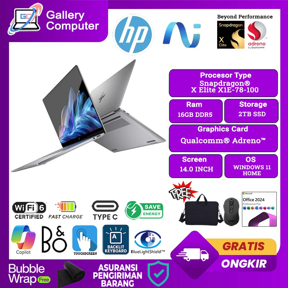 Jual Laptop Hp Omnibook X 14 Snapdragon X Elite X1E78100 16GB 1TB ...