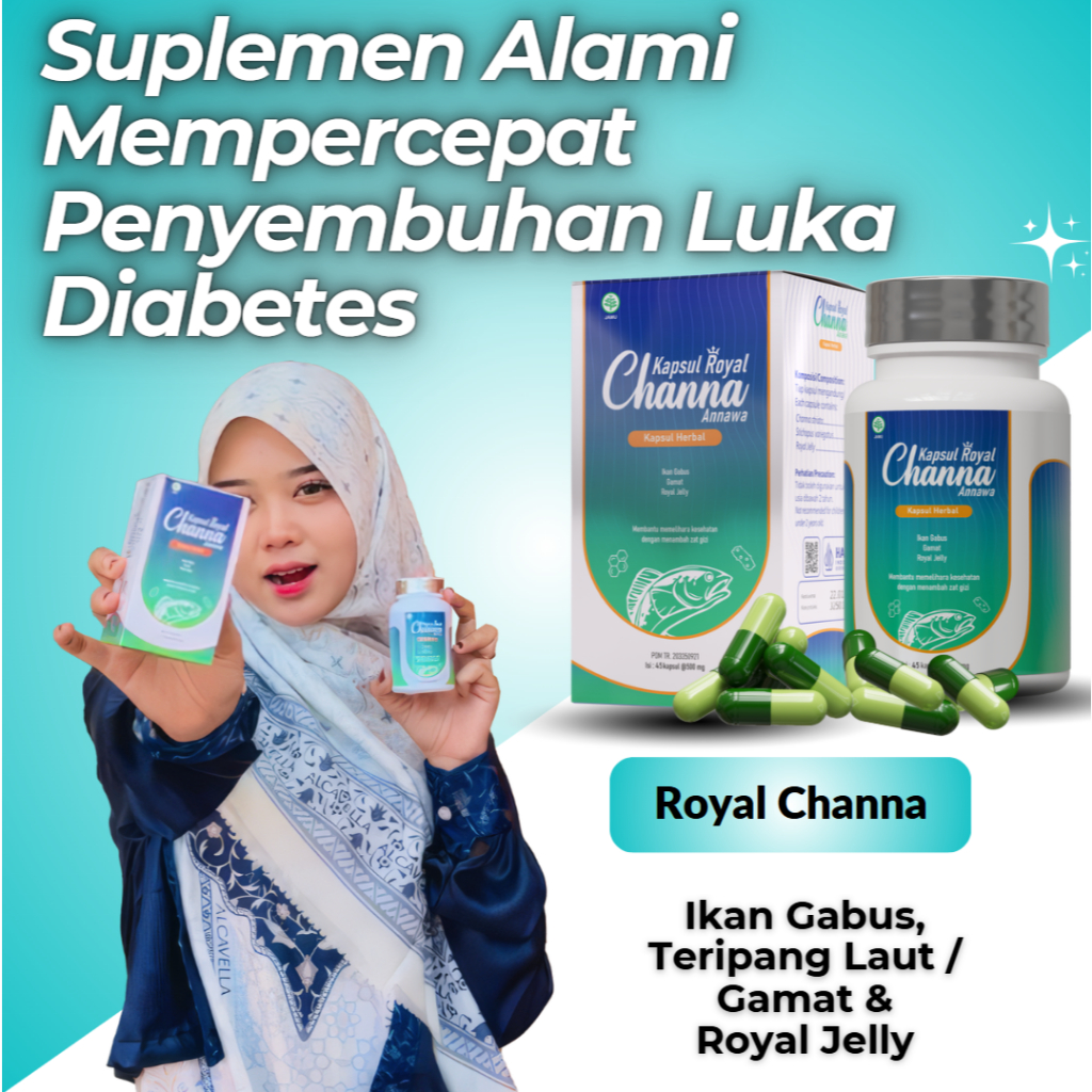 Jual Royal Channa Kapsul Herbal Mengeringkan Luka Diabetes [ Ekstrak ...