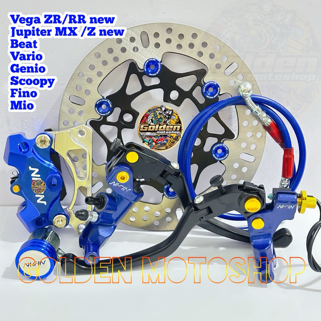 Jual Paket Pengereman lengkap Nisn Master rem Kaliper 2piston Disc cakram lubang 4 Jupiter MX/Z ...