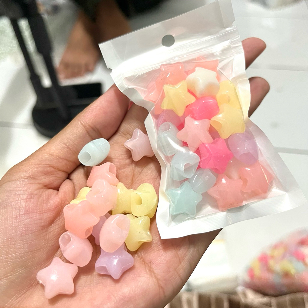 Jual (25pcs) manik manik bintang jelly lubang besar | Shopee Indonesia