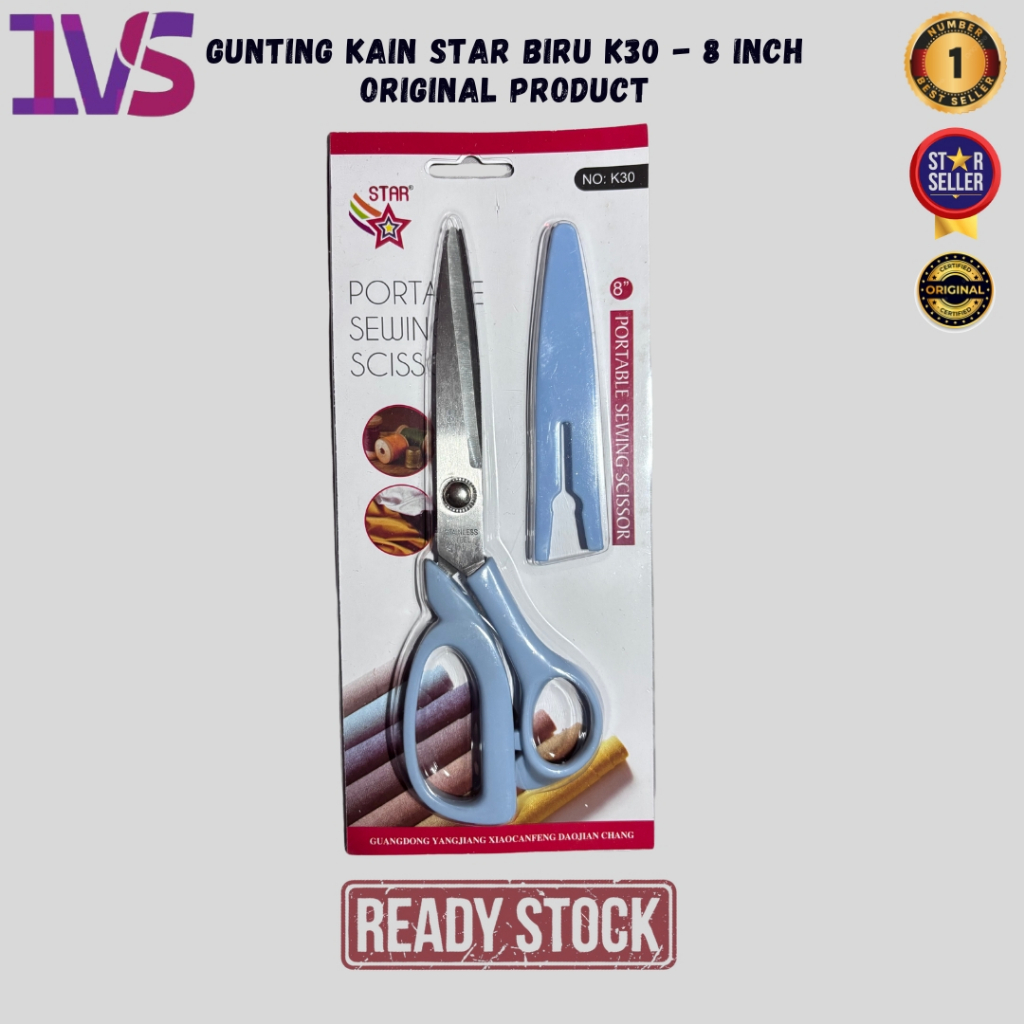 Jual Gunting Kain STAR BIRU K30 - 8 Inch Original Product | Shopee ...