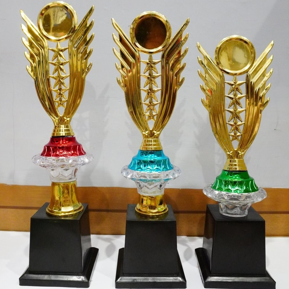 Jual Trophy / Piala Asbak Set Juara 1 2 3 Warna Merah Biru Hijau ...