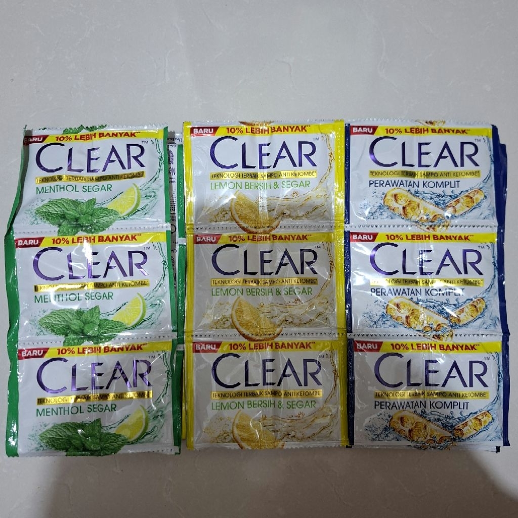 Jual Shampoo Clear Sachet (1 renteng isi 12 sachet) | Shopee Indonesia