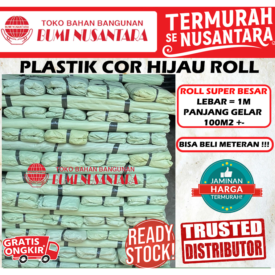 Jual Plastik Cor Hijau 100m2 Roll Besar Lipat Tebal Tersedia Plastic ...