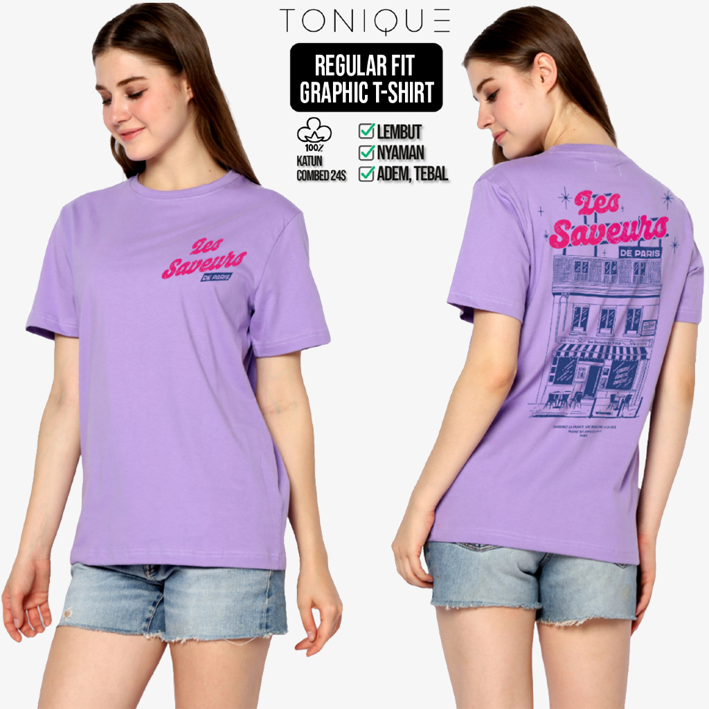 Jual TONIQUE Baju Wanita Kaos Grafis Wanita 100% Katun Combed 24s ...