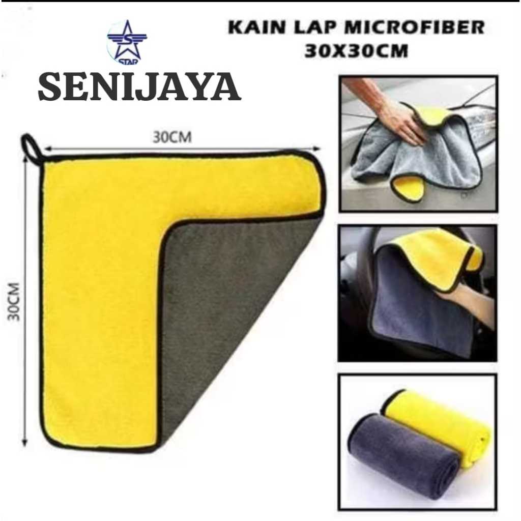 Jual Kain Lap Microfiber Premium 30x30 Handuk Mini 2 Sisi Lembut ...
