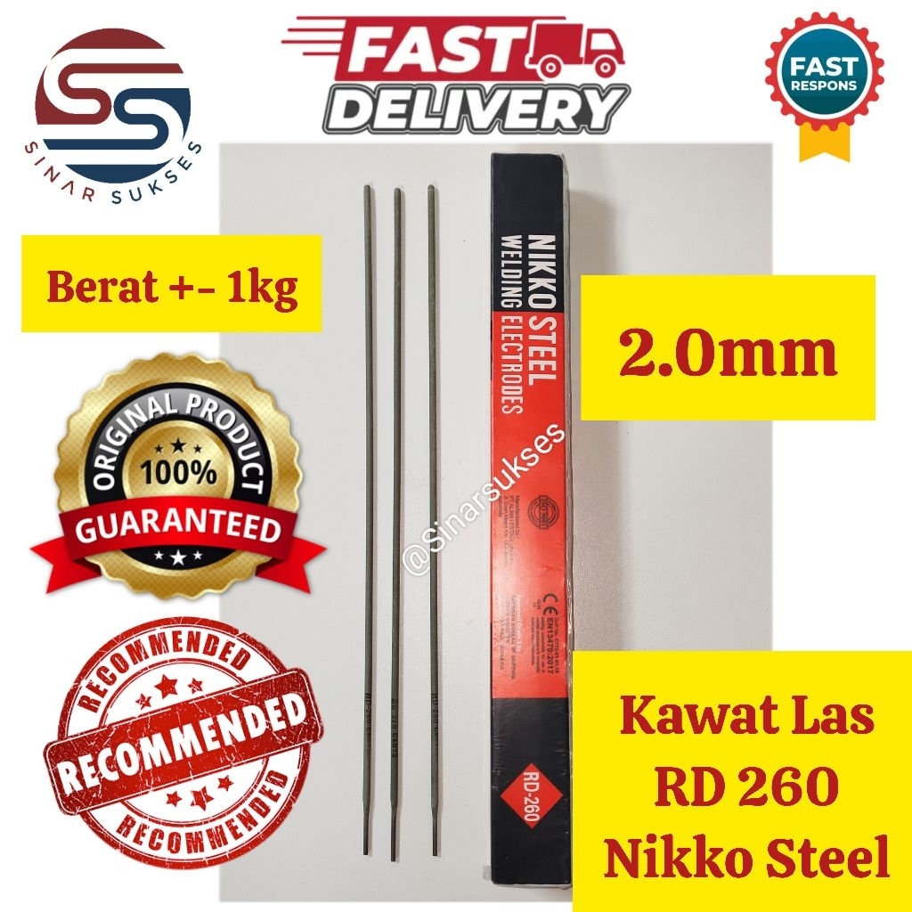 Jual Kawat Las Nikko Steel 2.0 mm/ Kawat Las RD 260 Nikko Steel 2.0 mm 1kg/ Kawat Las 2.0mm ...