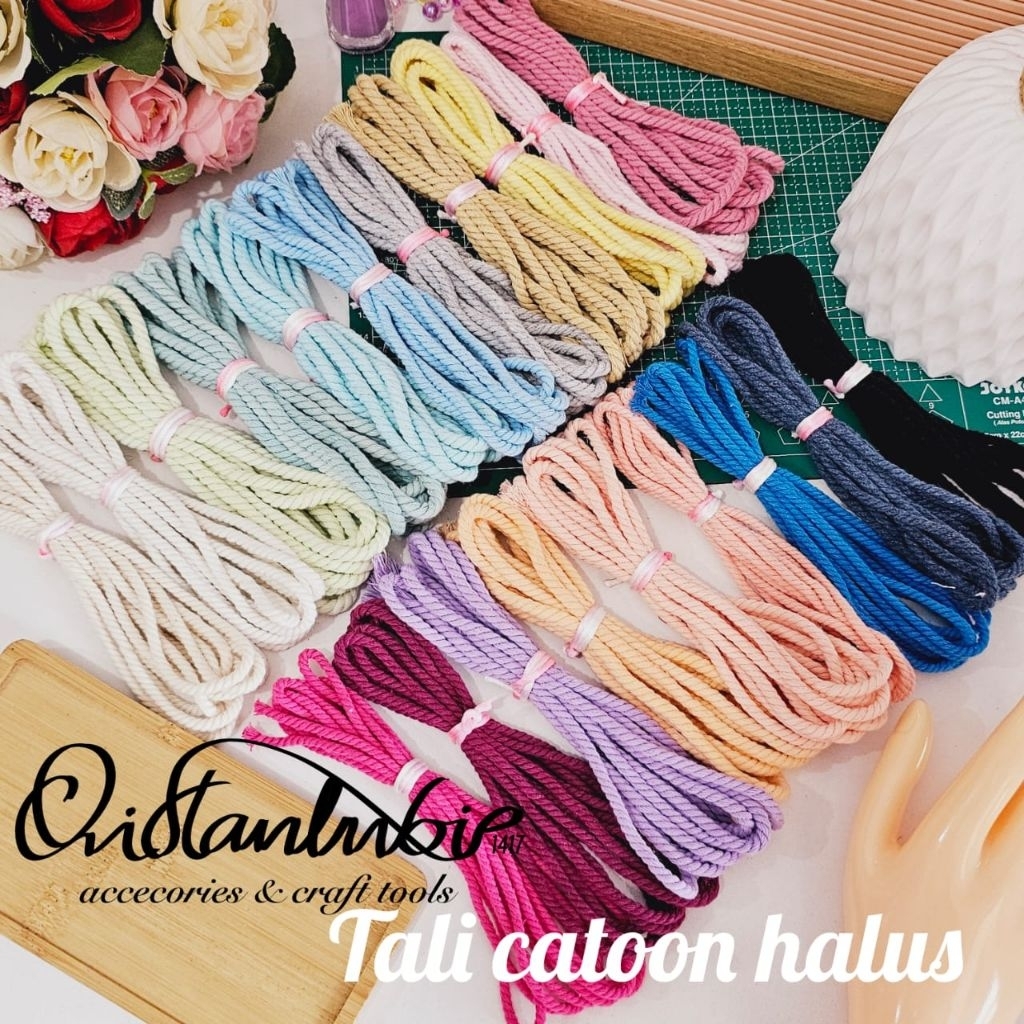 Jual Tali Catoon Halus 3mm dan 4mm kemasan 3yard | Shopee Indonesia