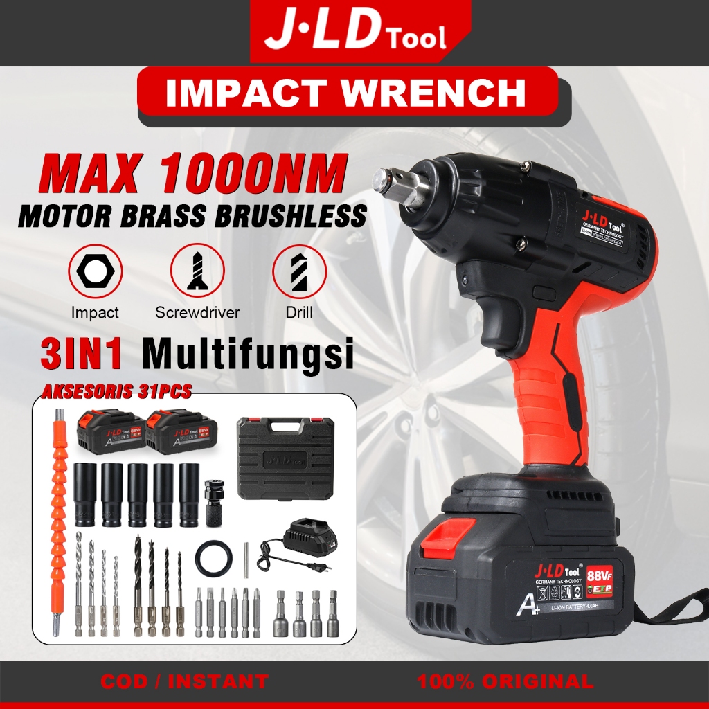Jual JLD 650NM Impact Wrench brushless cordless bor impact 88VF 2 ...