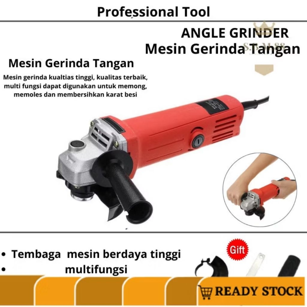 Jual Mesin Gerinda Tangan Angle Grinder Mini 4" Inch 100mm Mata Gurinda ...