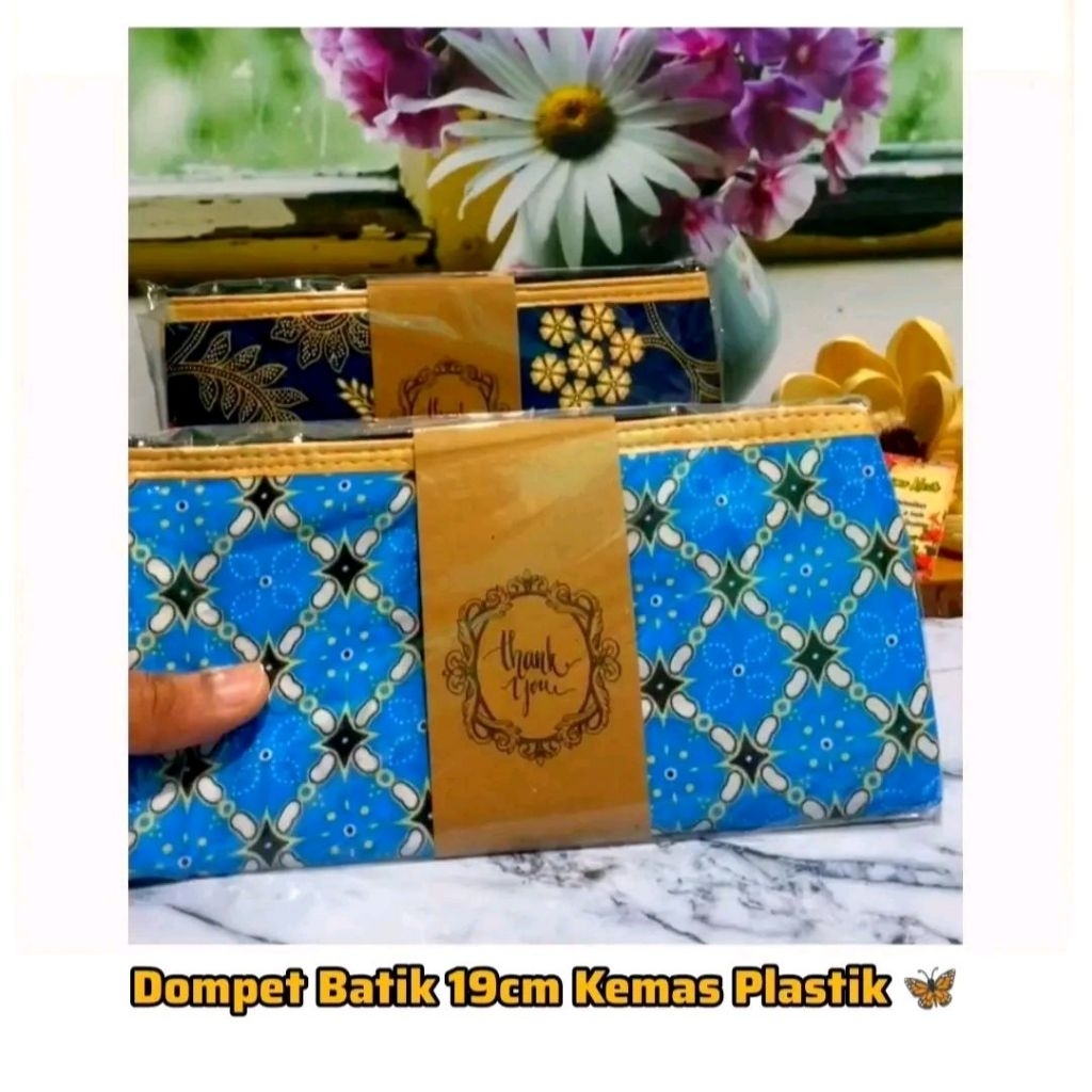 Jual Souvenir dompet batik kemas plastik free kartu ucapan terimakasih | Shopee Indonesia